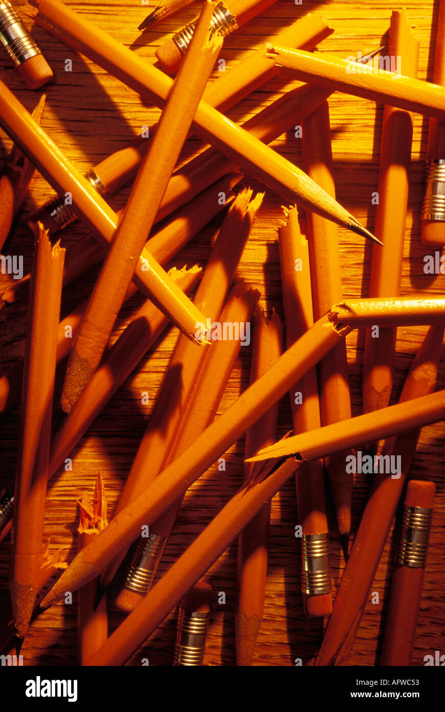 A pile of broken pencils Stock Photo - Alamy