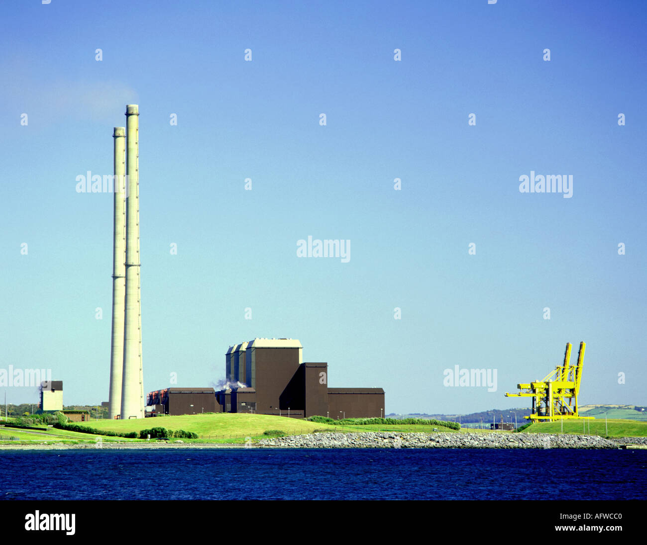 Generating station Moneypoint Killimer Eire Stock Photo - Alamy