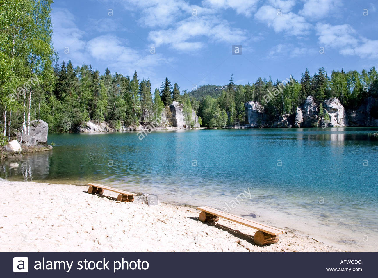 Jezirko v piskovcovem lomu, Adrspasske skaly (narodni prir. pamatka ...