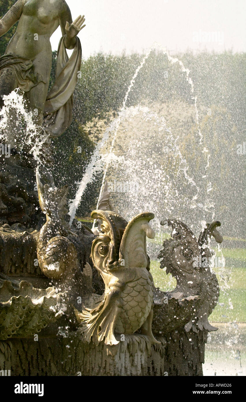 THE PERSEUS AND ANDROMEDA FOUNTAIN AT WITLEY COURT WORCESTERSHIRE IS ...