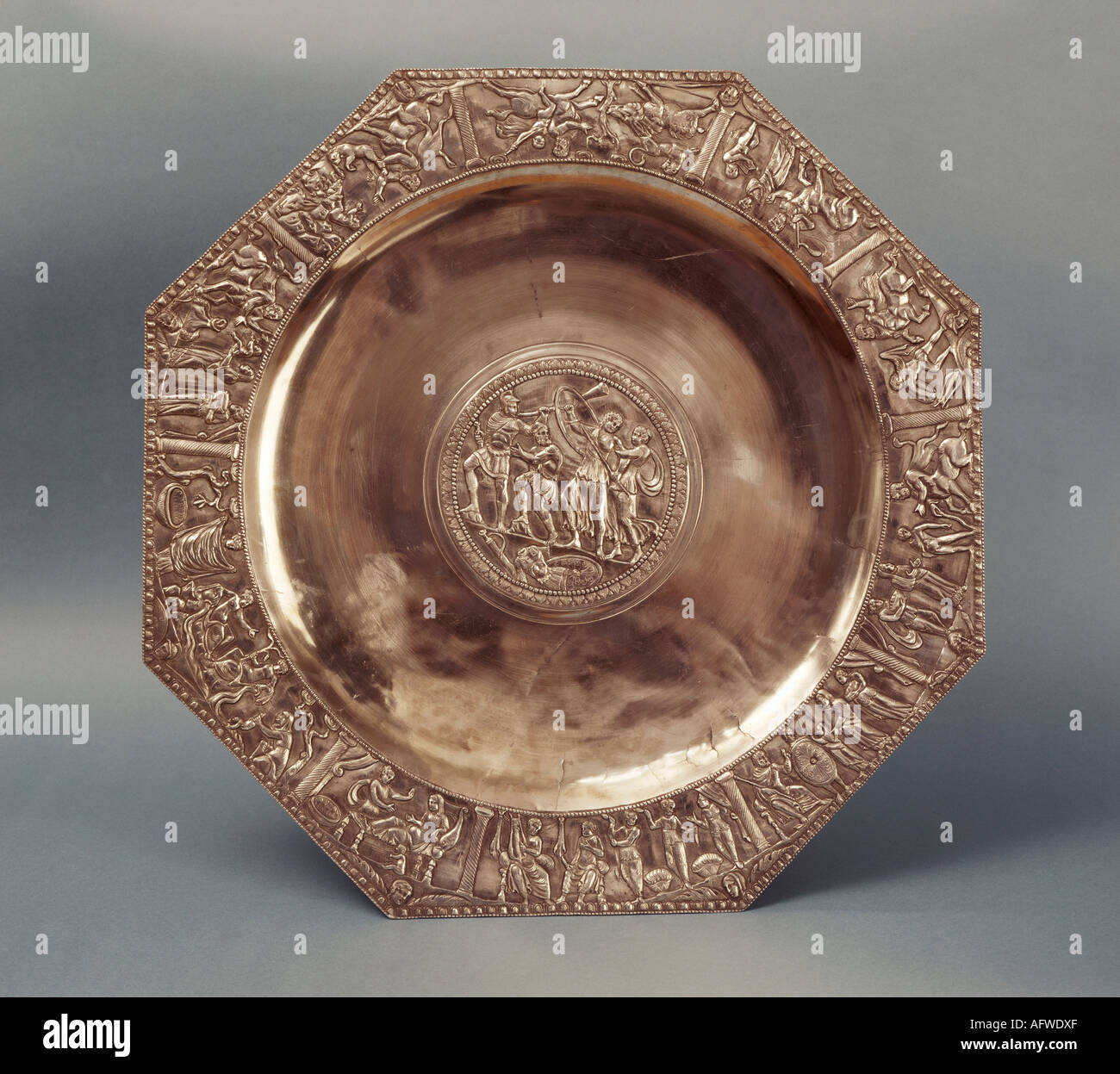 fine arts, ancient world, Roman Empire, metal, Ariadne plate, silver ...