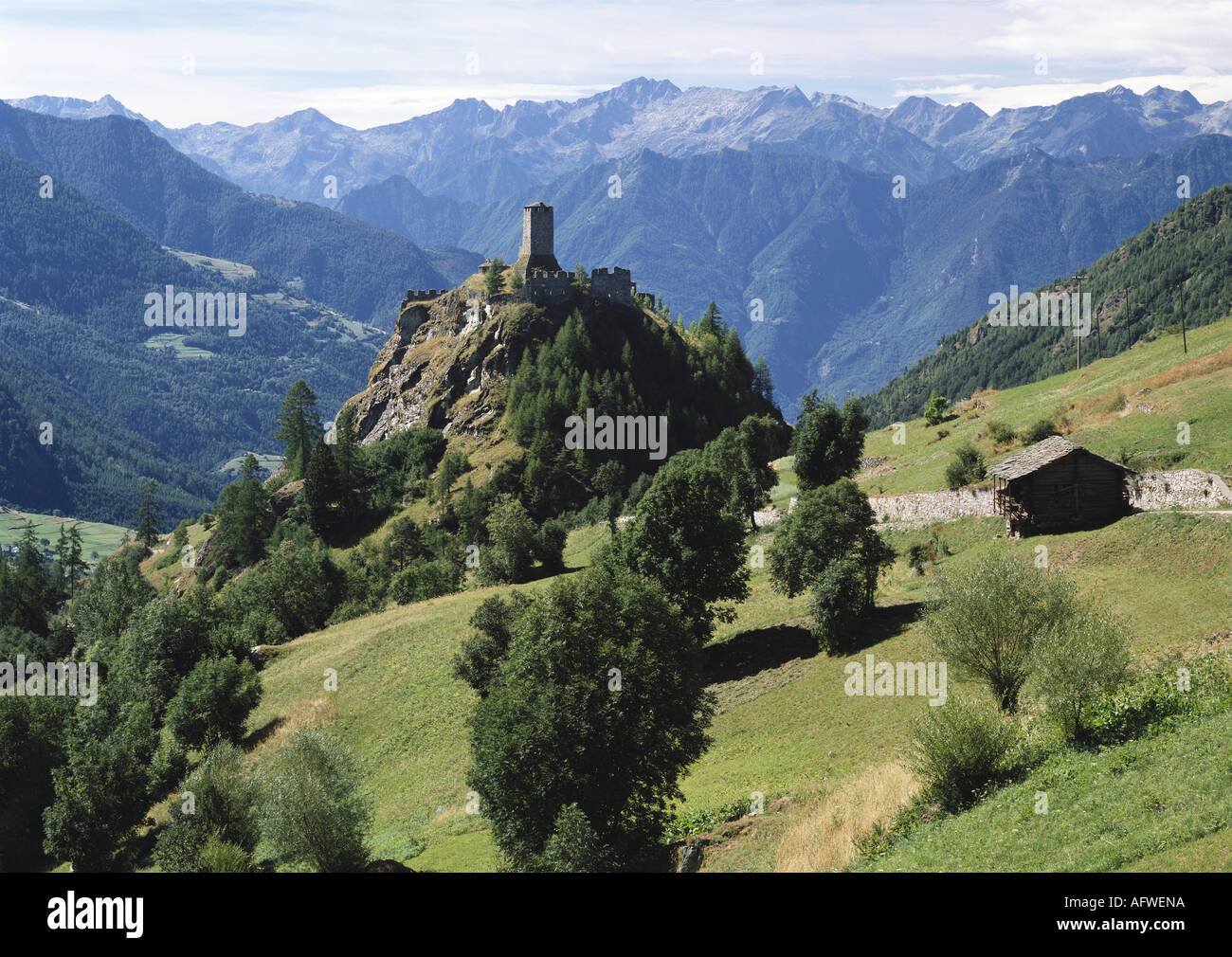 architecture, castles, Italy, Aosta Valley, Val d'Ayas, Graines castle ...