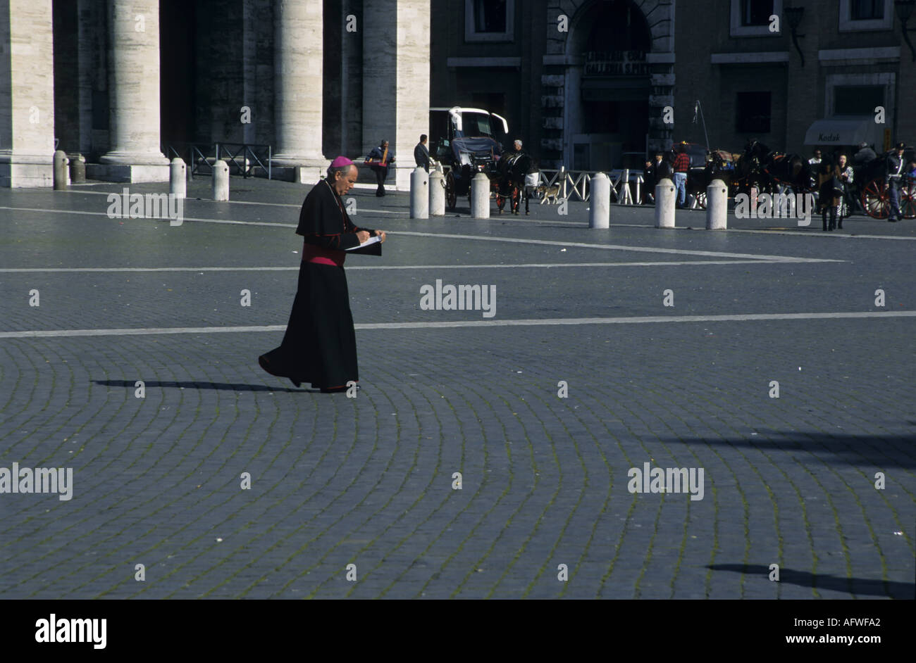 Priest walking rome hi-res stock photography and images - Alamy