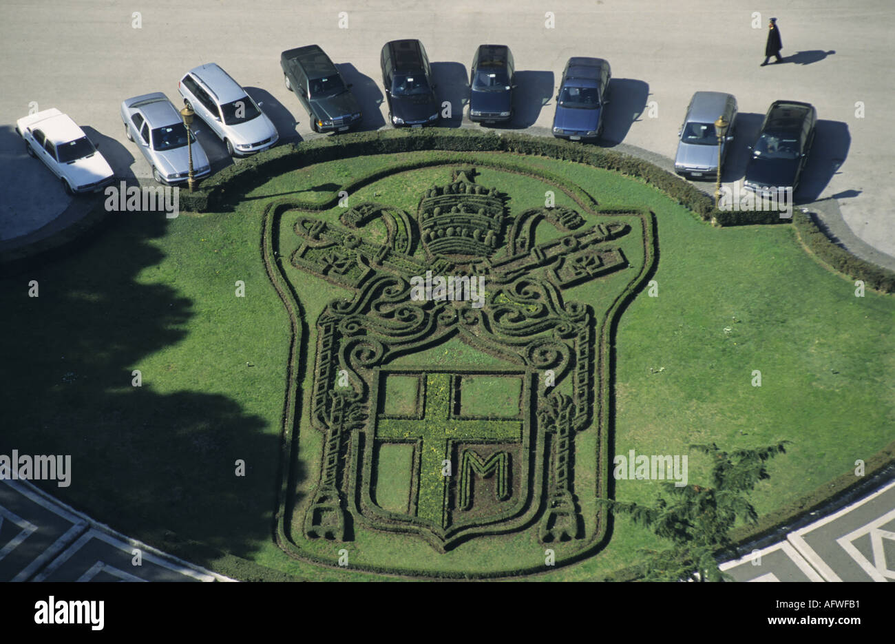Lush gardens seen from Saint Peter's Basilica, Vatican City, Rome ...