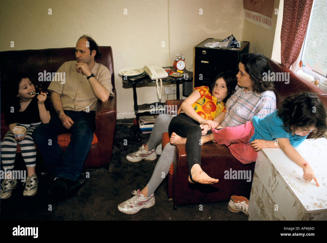 Long term unemployed family living on state benefits handouts Mountain ...