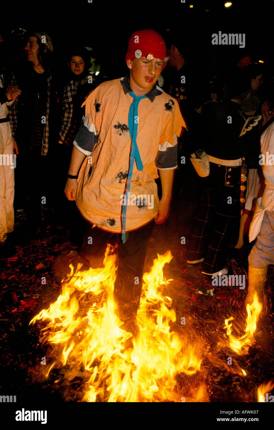 Walking through fire. Lewes Bonfire Society the annual parade through ...