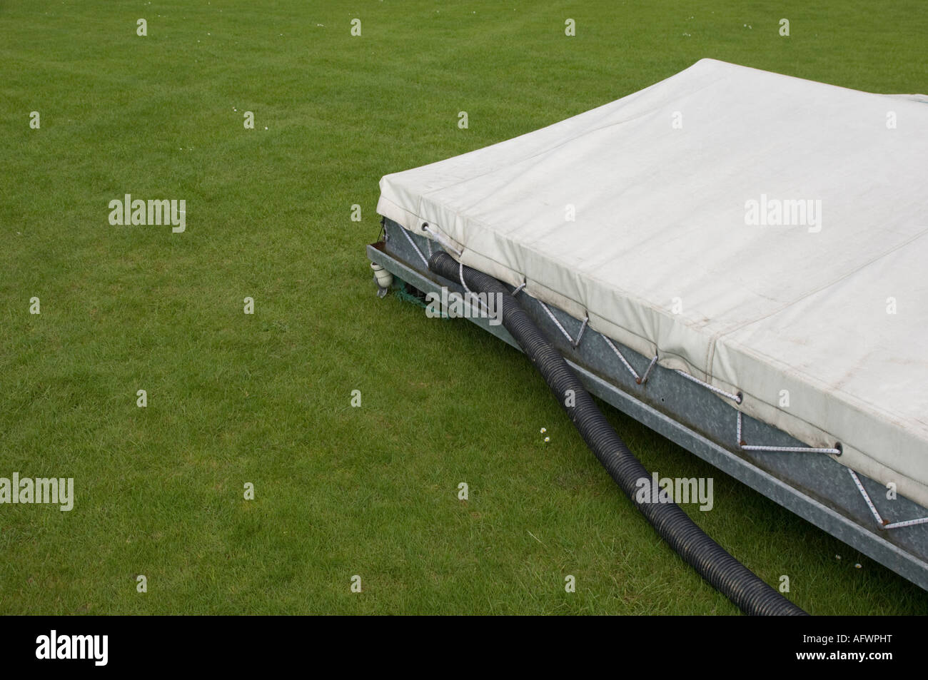 Covers for cricket pitch rolled accross the crease in case of rainy wet ...