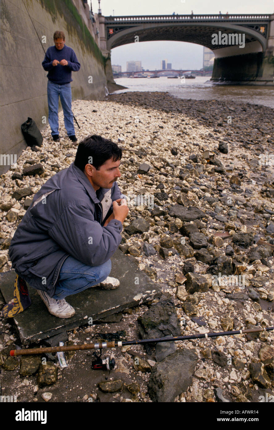 Fishing for Eels on the River Thames London, under Westminster Bridge ...