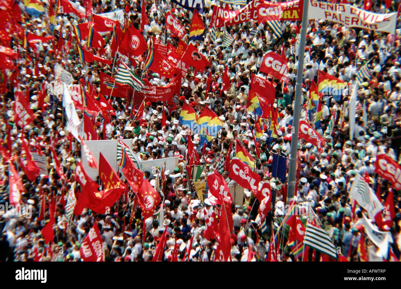 Crowd of demonstrators Palermo Sicily Italy Stock Photo - Alamy