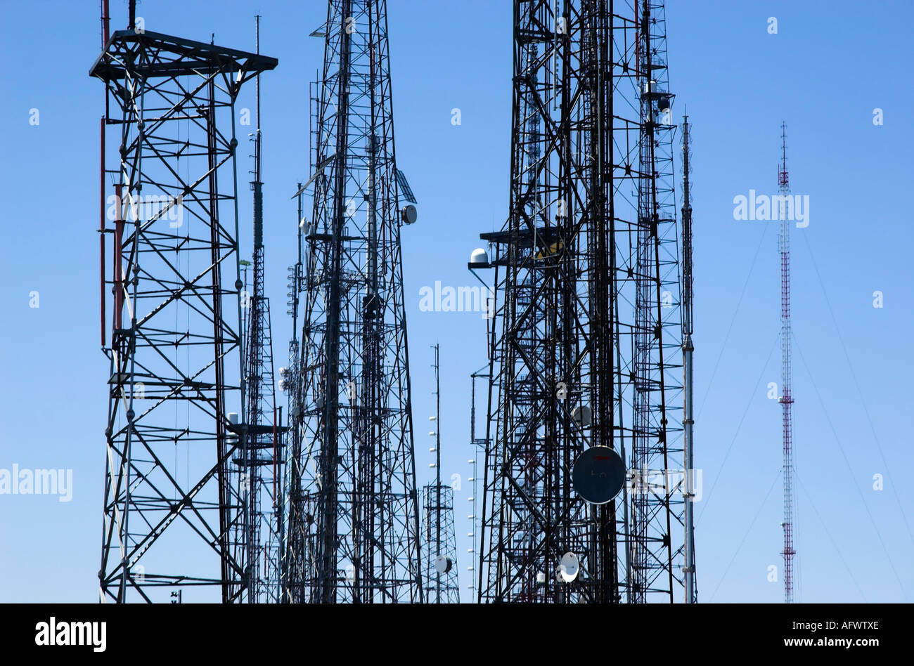 Media center antennas, Mt. Wilson, California, USA Stock Photo - Alamy