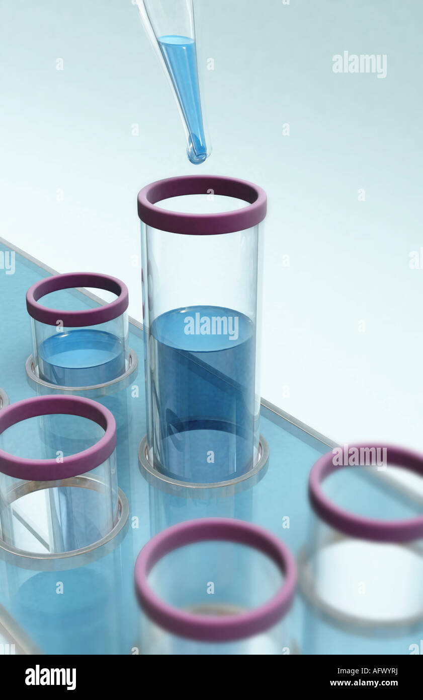Test tubes, test rack and dropper Stock Photo - Alamy