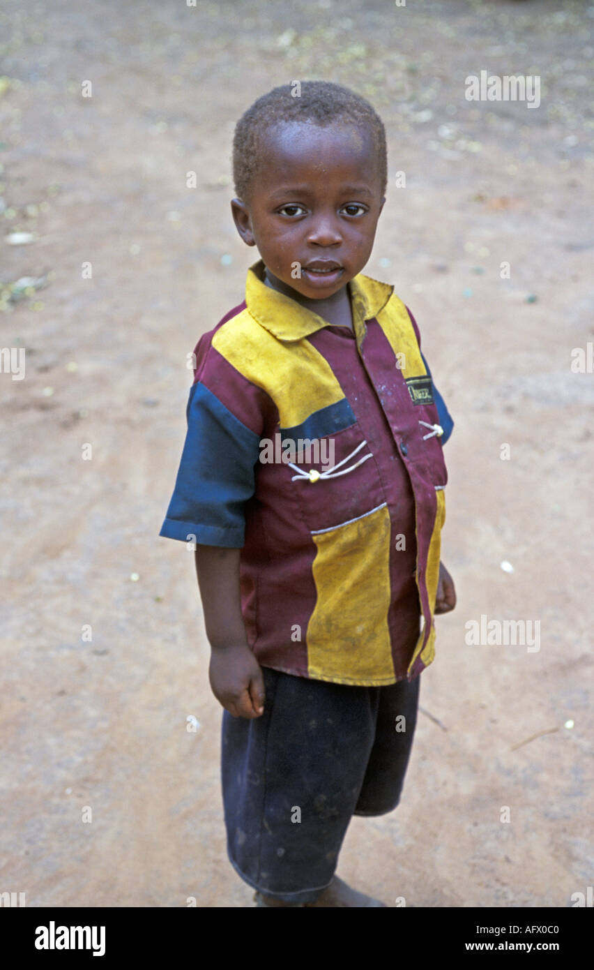 AFRICA KENYA DIGO Young Kenyan boy dressed for school in his rural ...