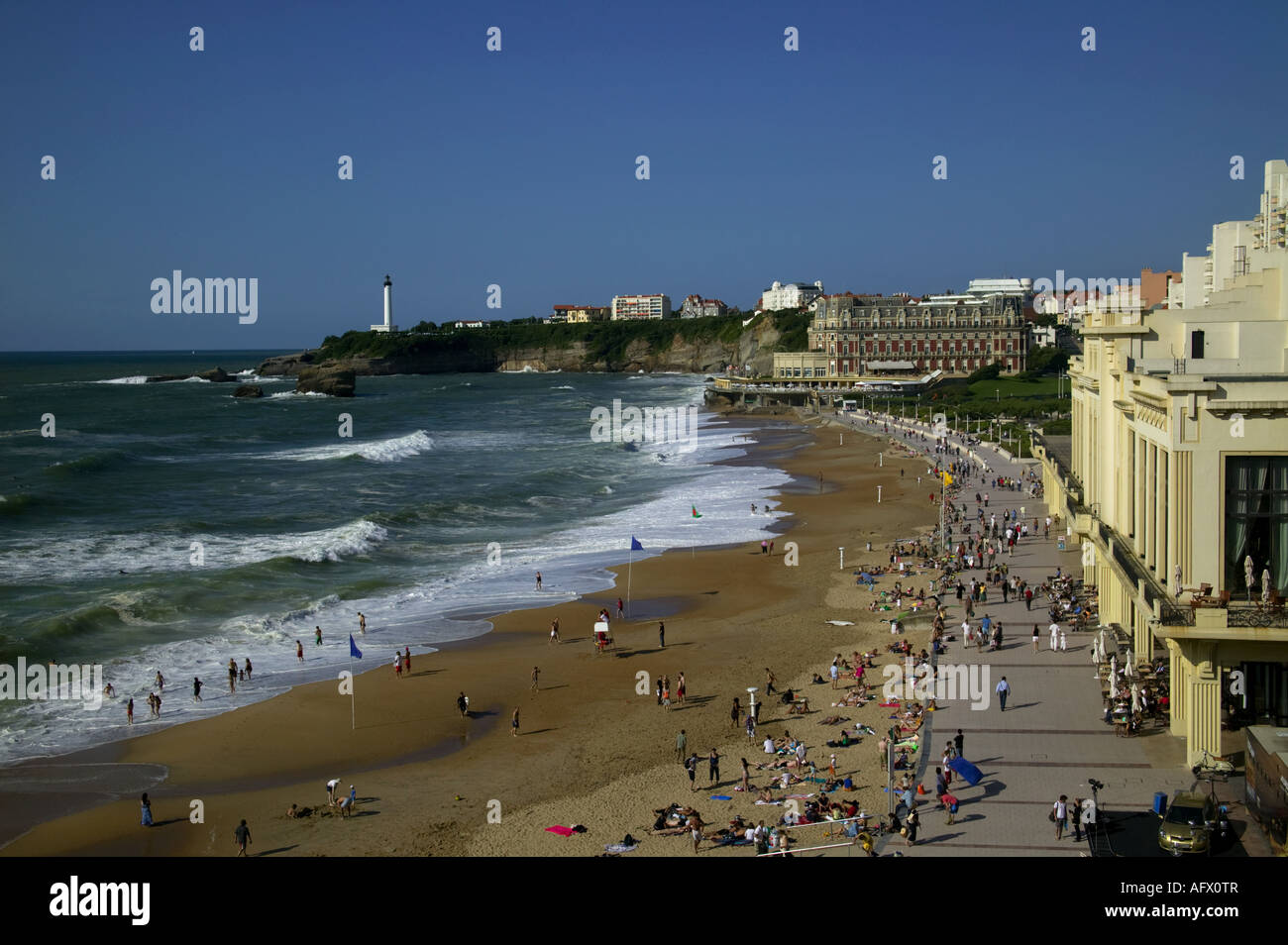 Biarritz france beach sunbathing hi-res stock photography and images ...