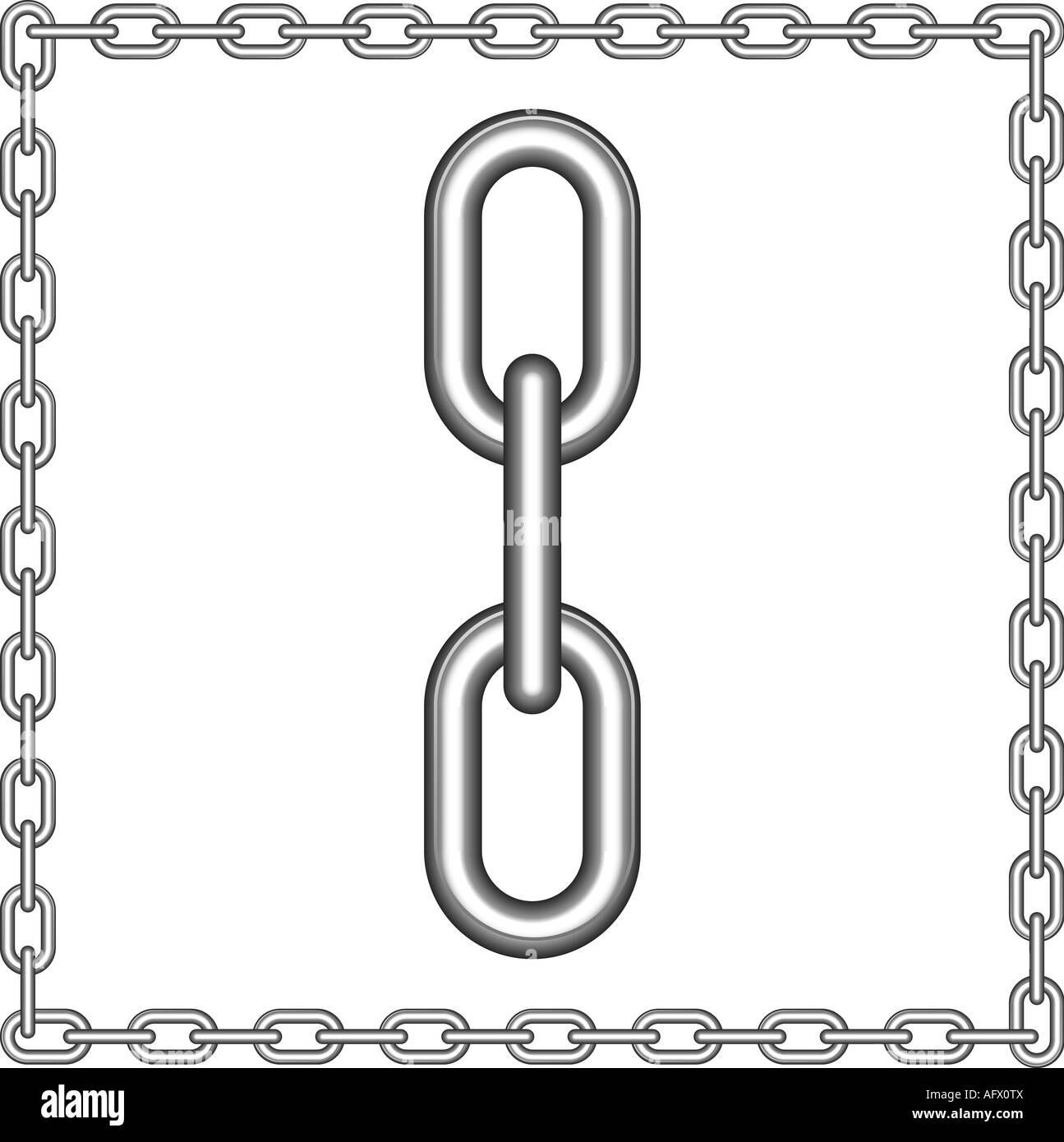 Realistic illustration of steel chain Isolated on white Stock Photo - Alamy