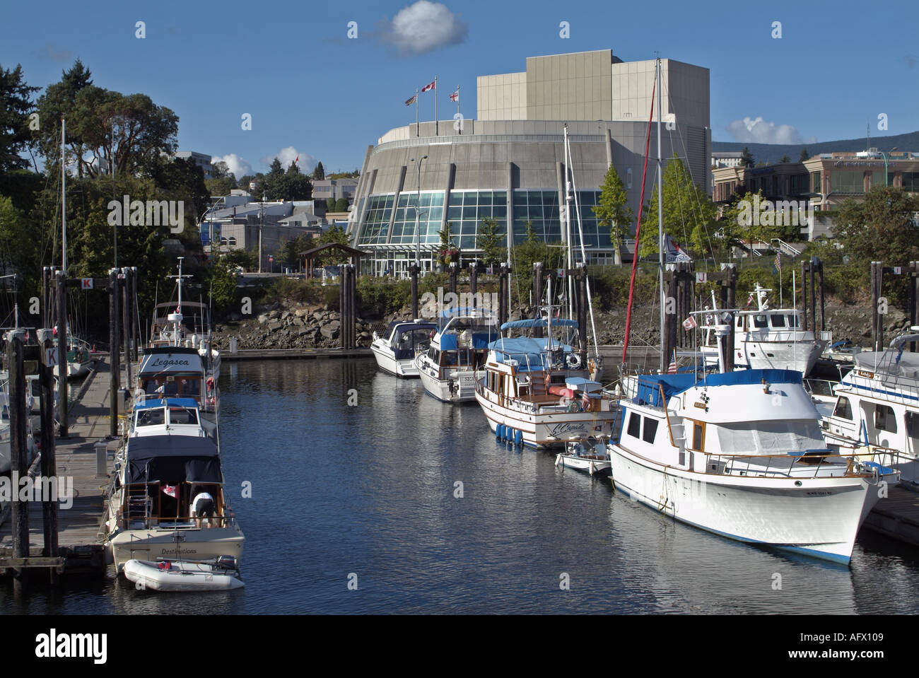 Marina and Port Theatre Nanaimo Harbour Vancouver Island British ...