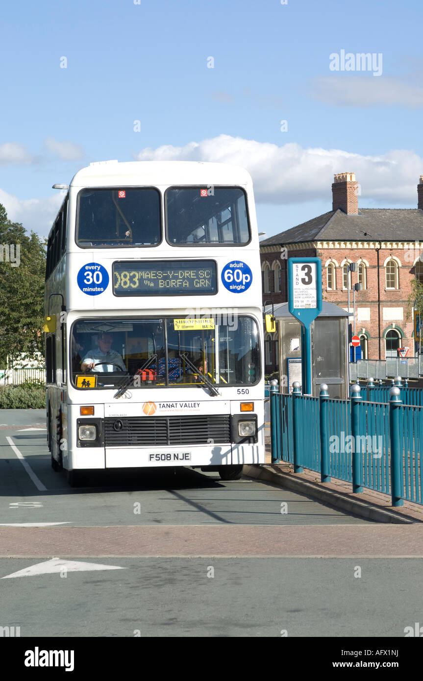 Tanat Valley white double decker bus public transport service Oswestry ...