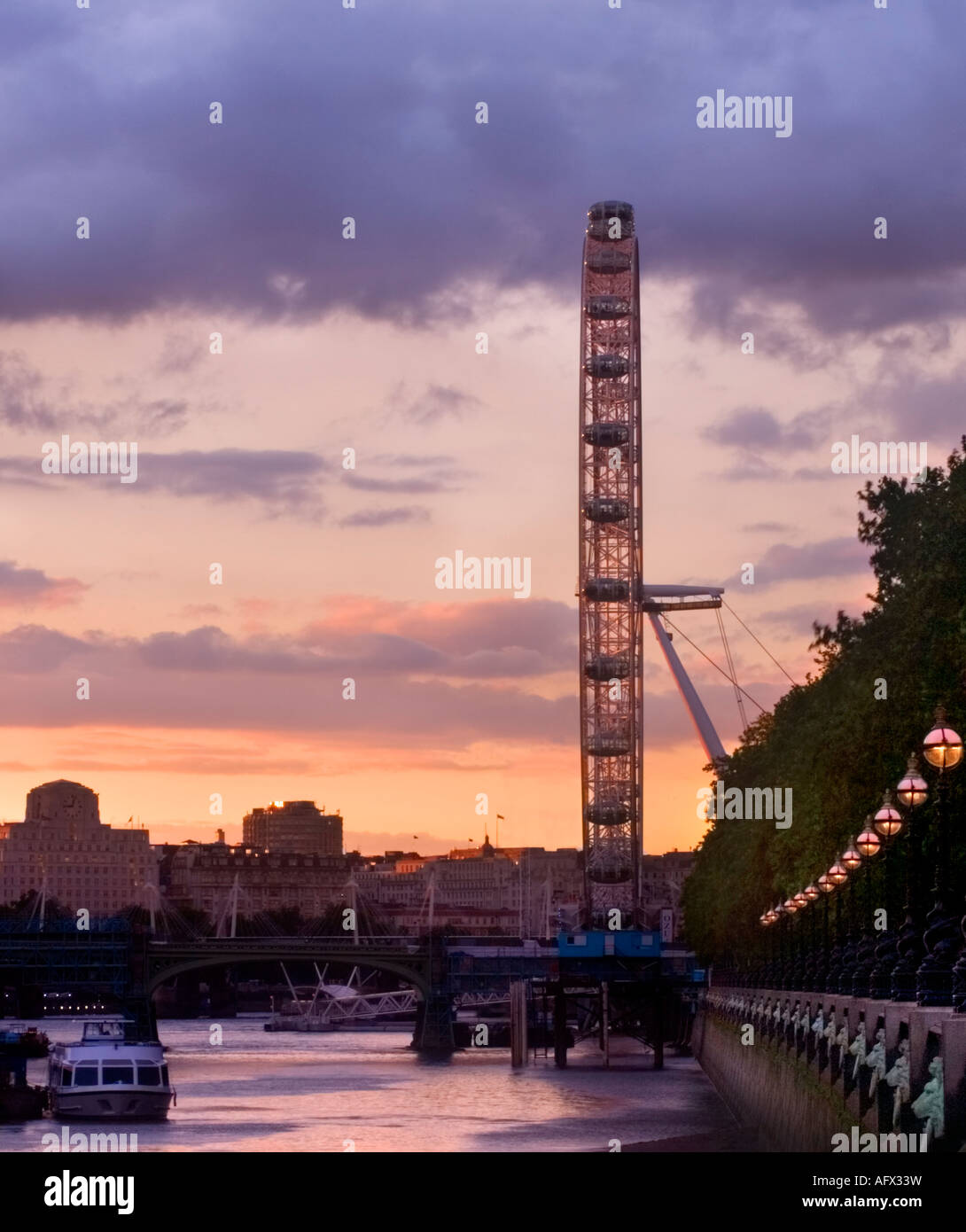 Millennium wheel (sun set Stock Photo - Alamy