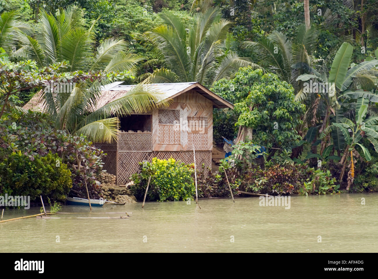 Philippines Bohol Filipino House Along The Loboc River Visayas Stock ...