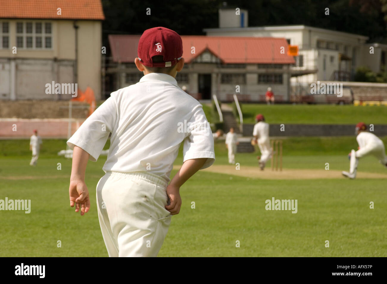 young boy fielding in Welsh Under 10's national school cricket ...