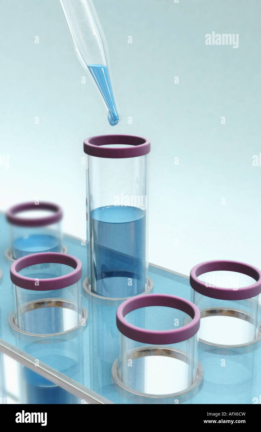 Test tubes, test rack and dropper Stock Photo - Alamy