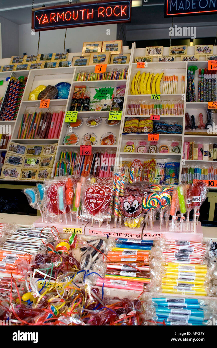 A Seaside Rock shop in Regent Road Great Yarmouth Norfolk UK Stock ...
