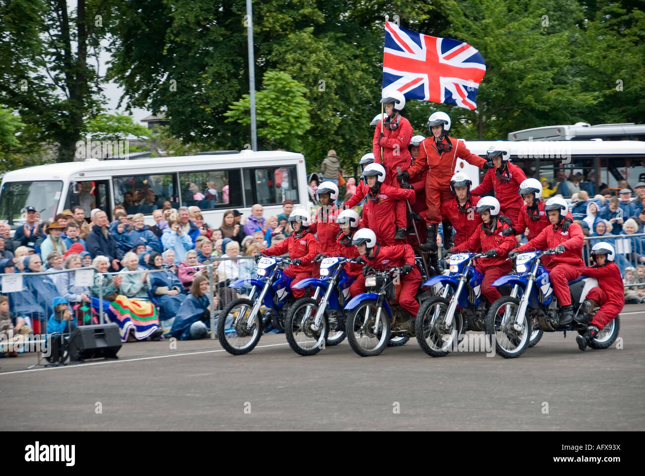 Motorbike acrobat team hi-res stock photography and images - Alamy