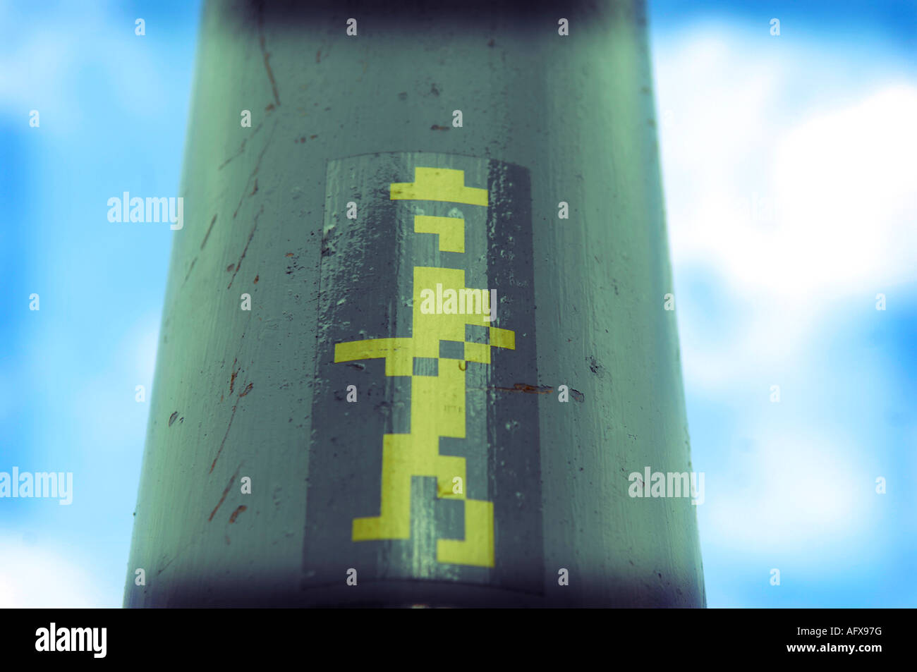 yellow sticker art Stock Photo - Alamy