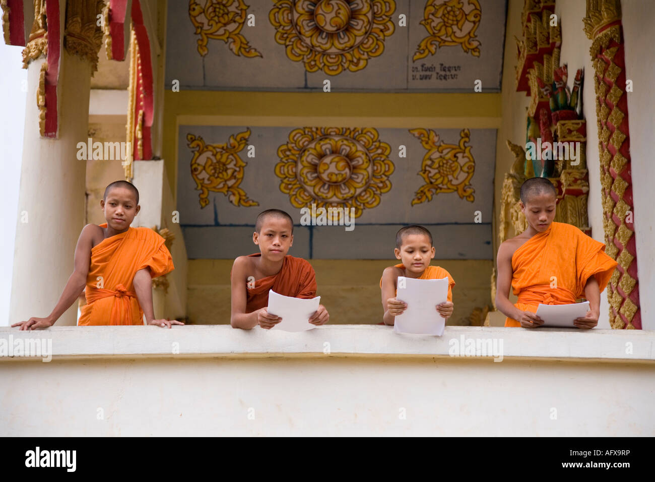 Novice monks studying buddhist monastery hi-res stock photography and ...
