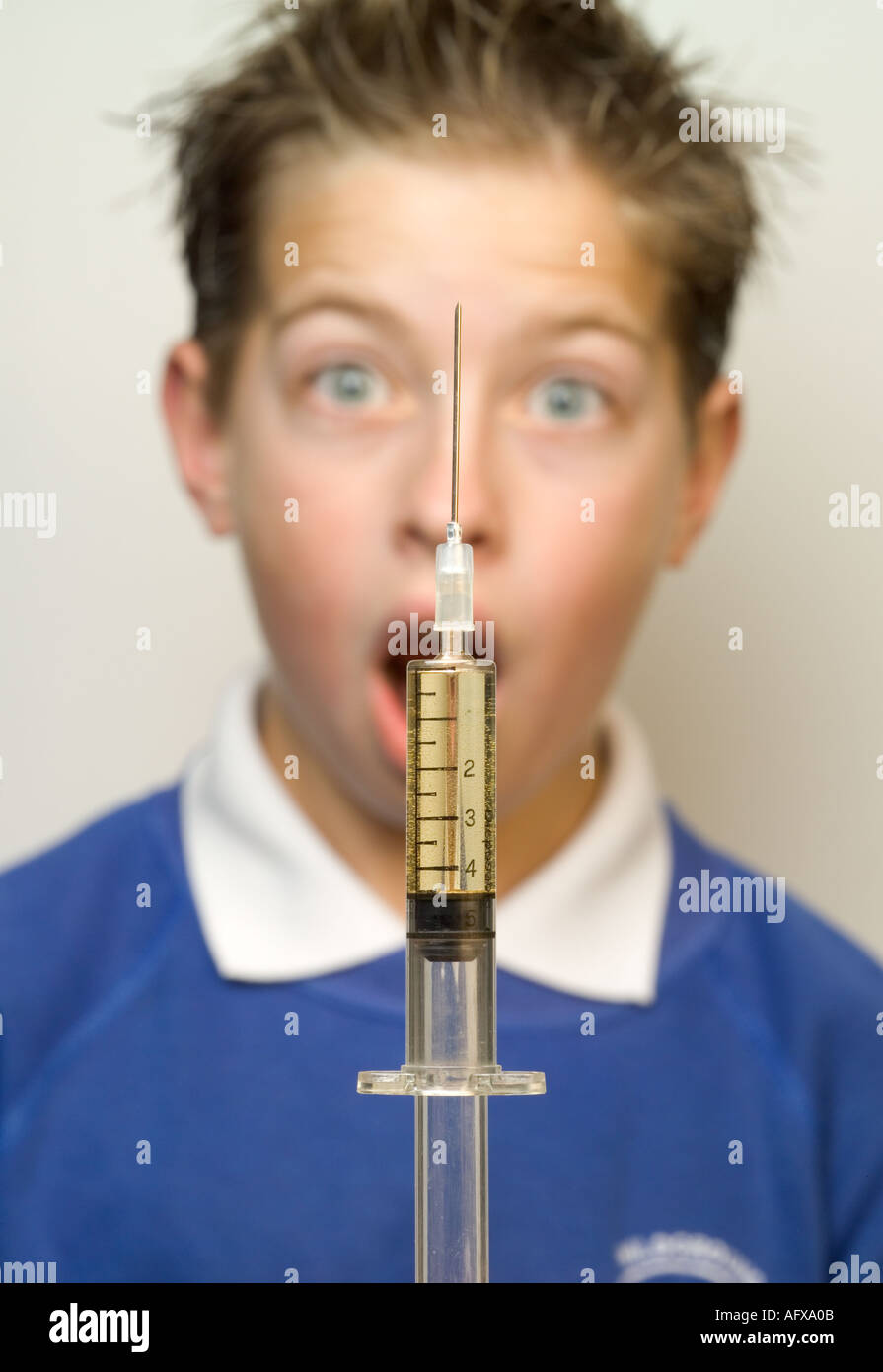 Child afraid of injection Stock Photo - Alamy
