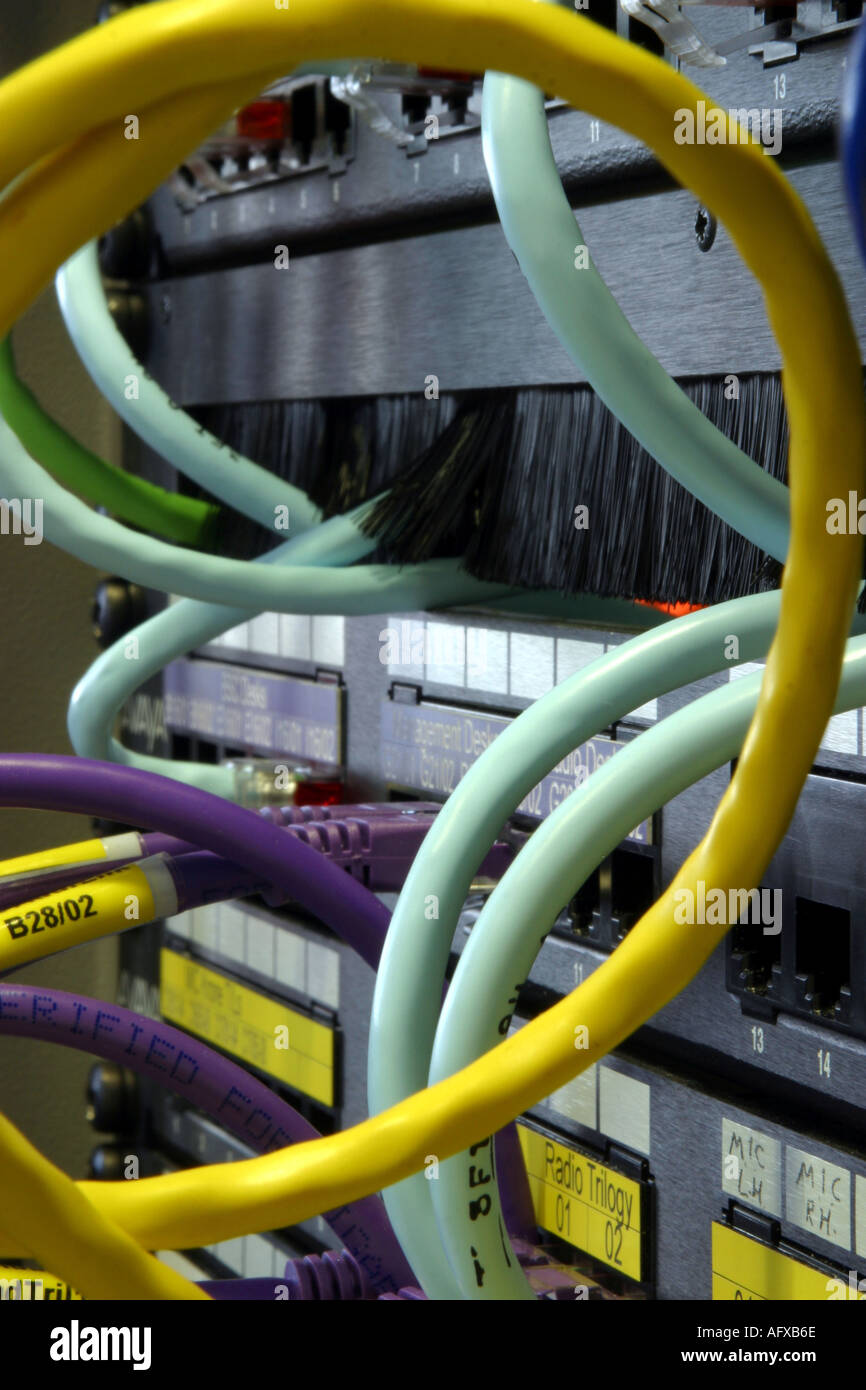 Computer network cabling Stock Photo - Alamy