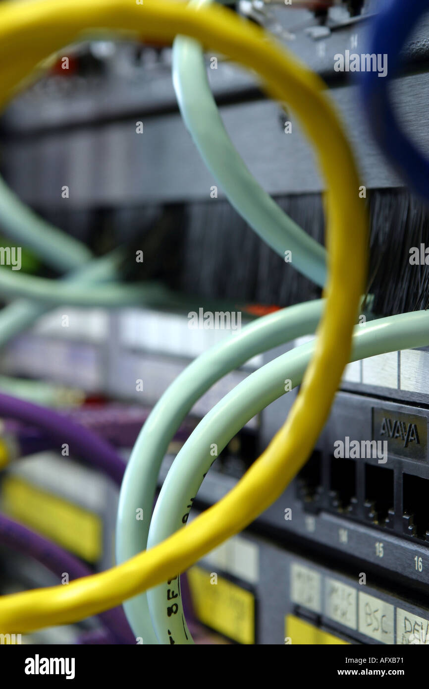 Computer network cabling Stock Photo - Alamy