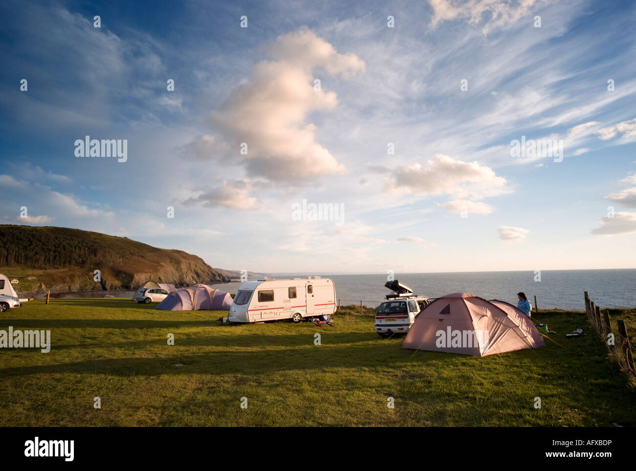 Clarach Bay campsite near Aberystwyth Cardigan Bay west wales UK ...