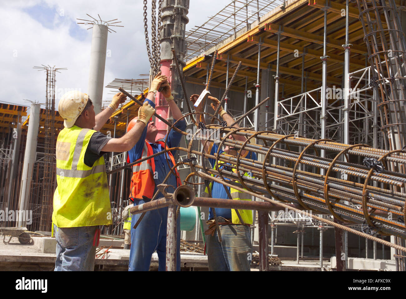 Men Working on Construction Site, Scotland Stock Photo - Alamy