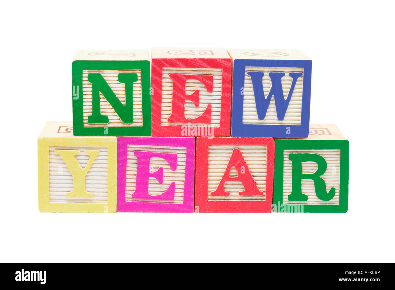 Alphabet Blocks - New Year Stock Photo - Alamy