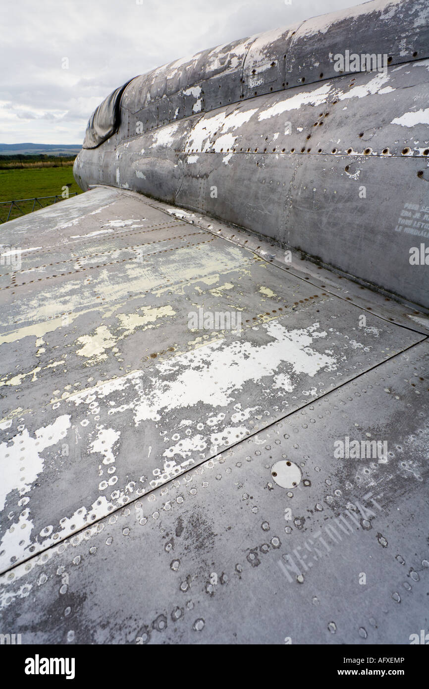 Retired parked airplane, mid section of wing and fuselage, ex Warsaw ...