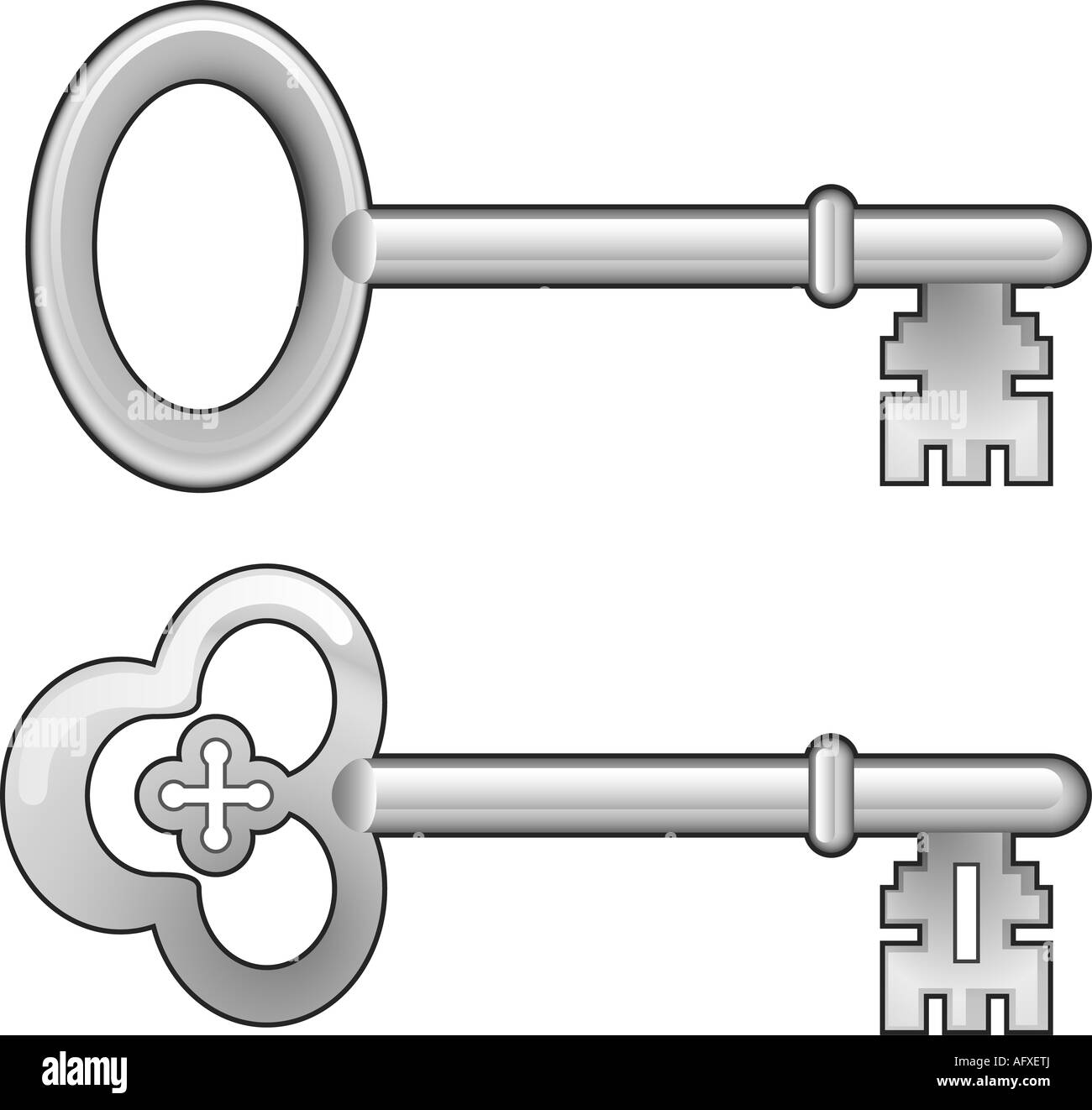 Illustration of two antique keys Stock Photo - Alamy