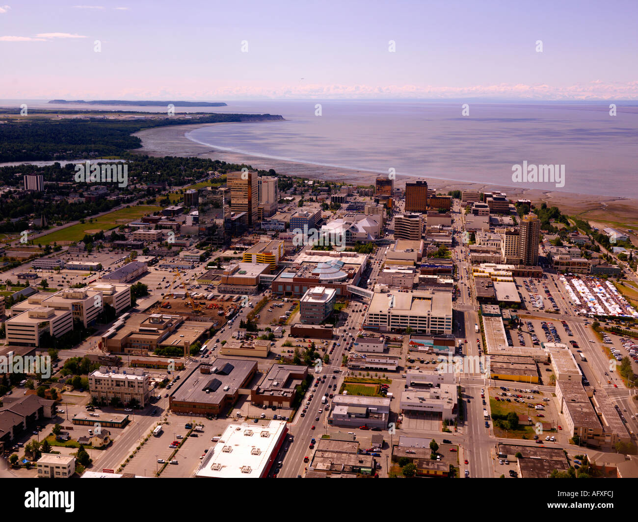 Downtown Anchorage in the summer Stock Photo - Alamy