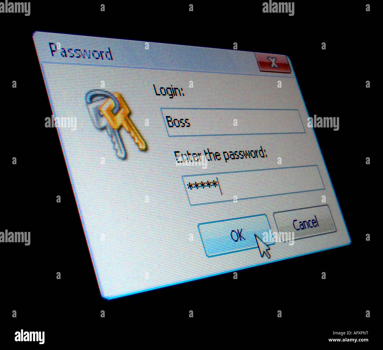 Login window on black Stock Photo - Alamy