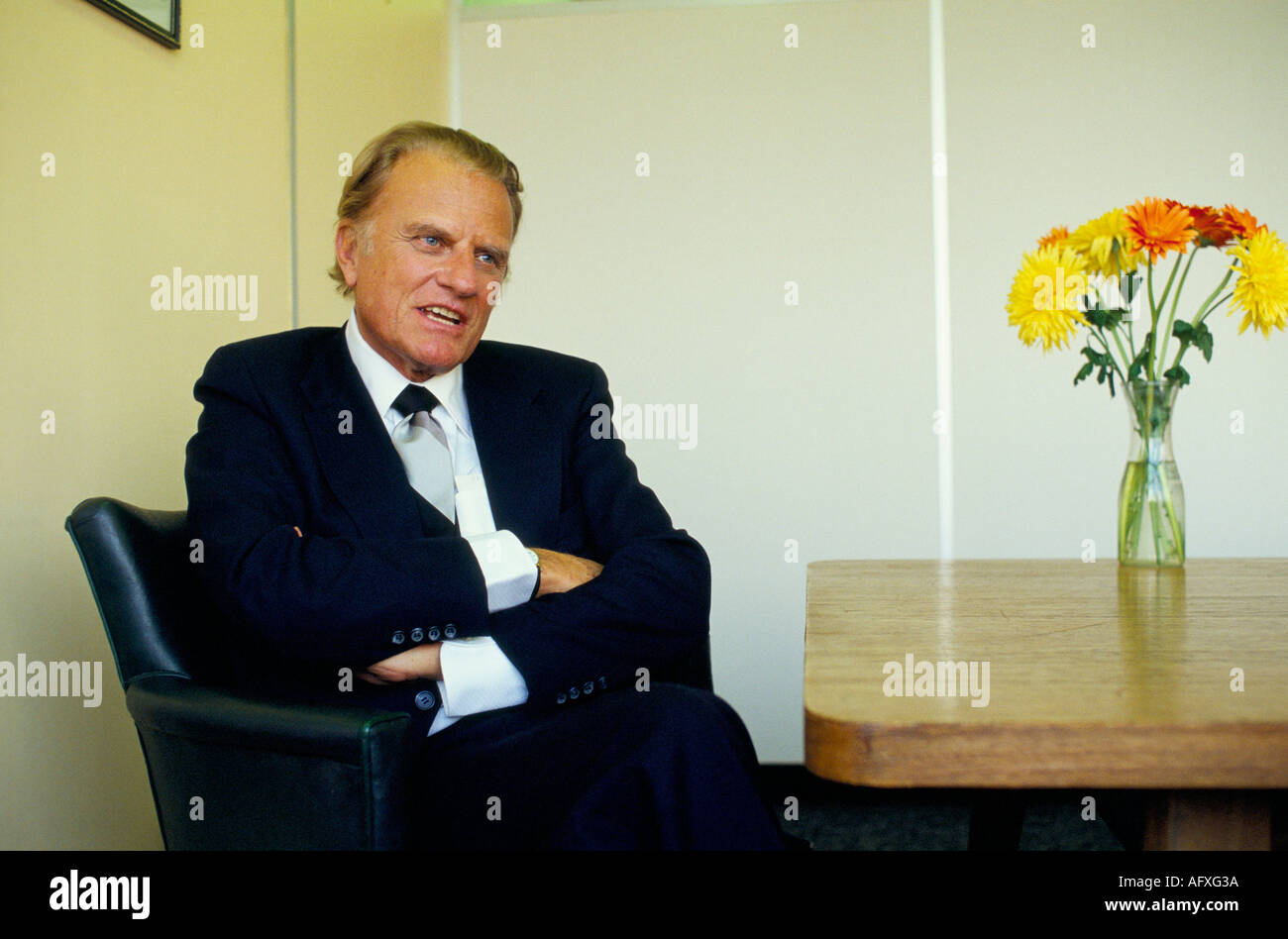 Billy Graham, portrait of an American Christian Evangelist London 1990s ...