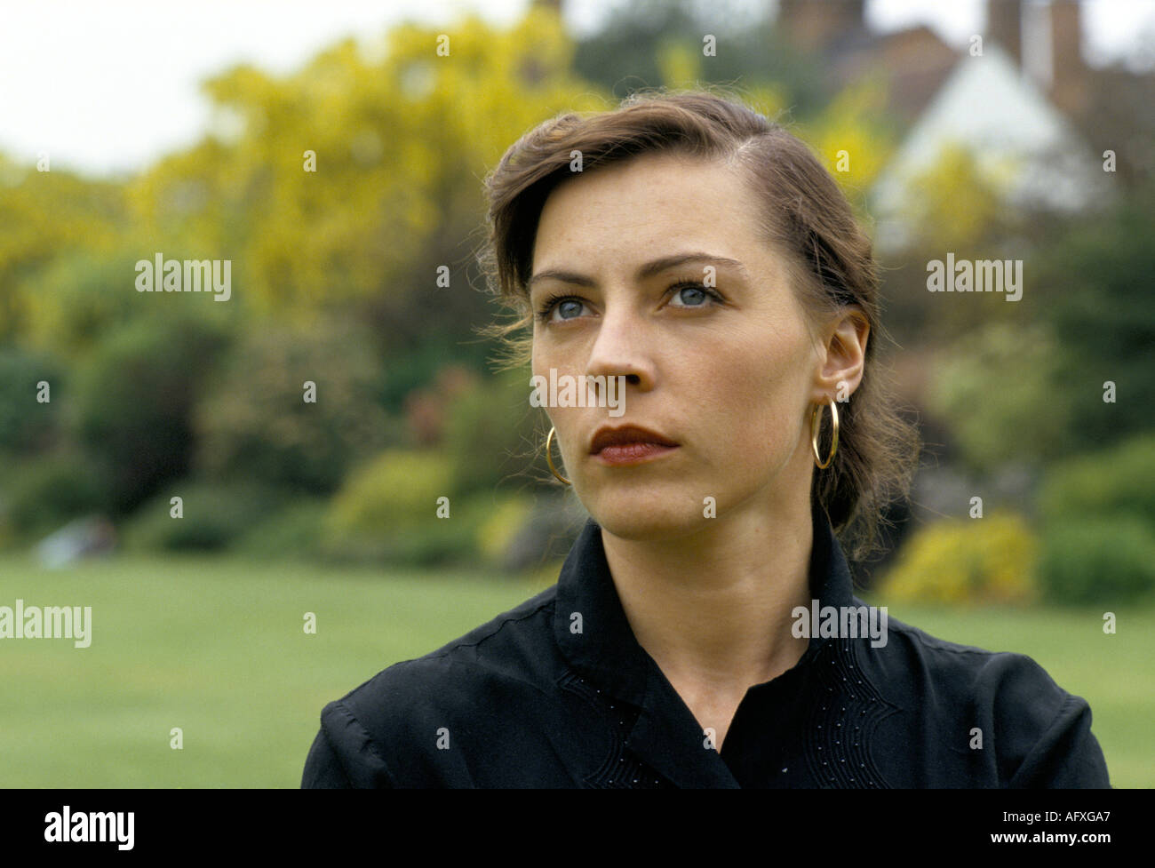 Saskia Reeves portrait, an English actress circa 1985 1980s UK HOMER ...