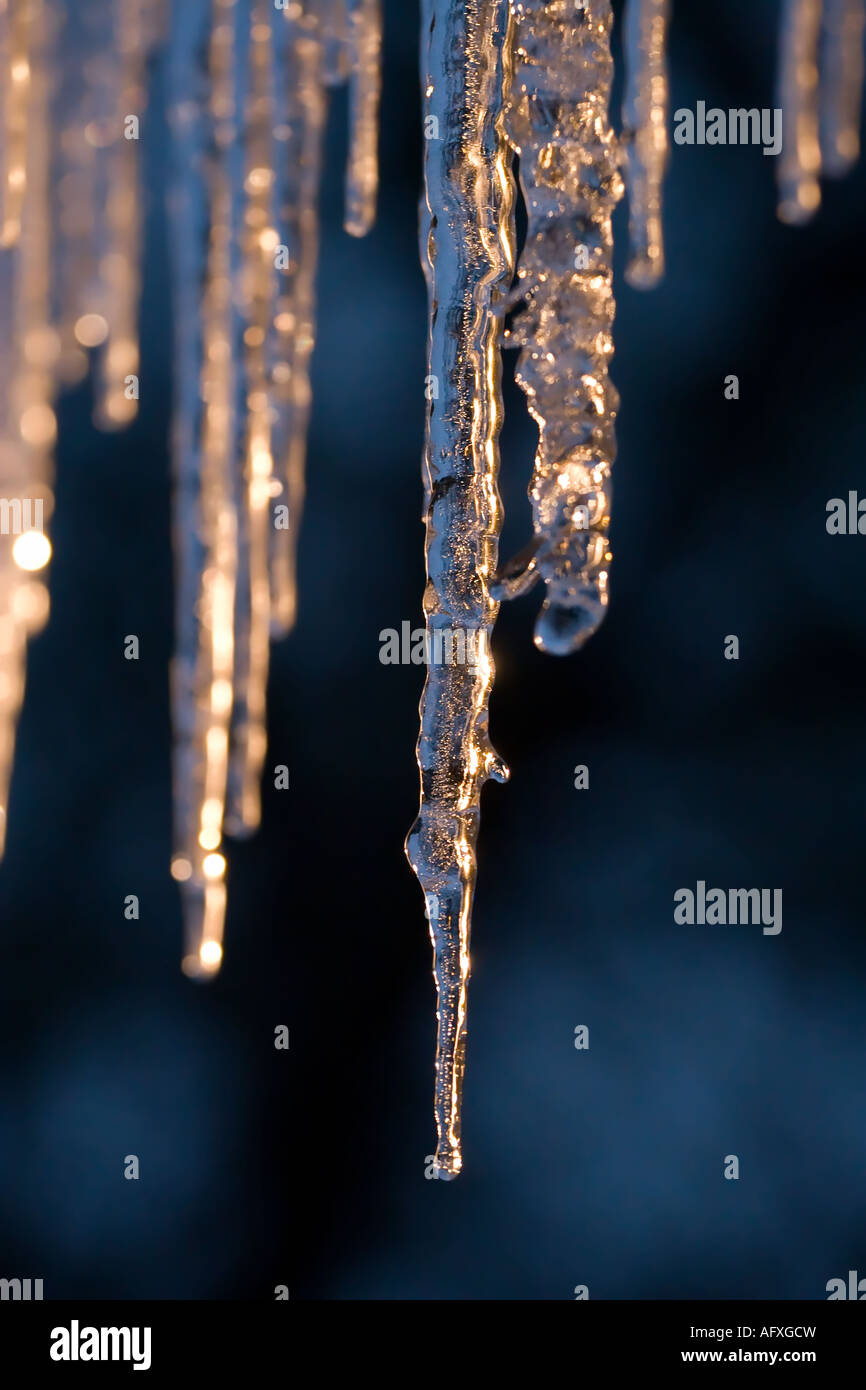 Icicles in the sunset light hi-res stock photography and images - Alamy