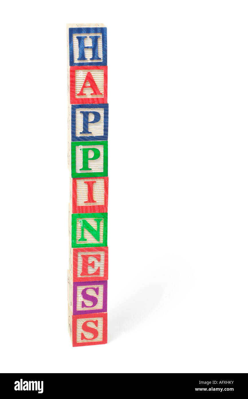 Alphabet Blocks - Happiness Stock Photo - Alamy