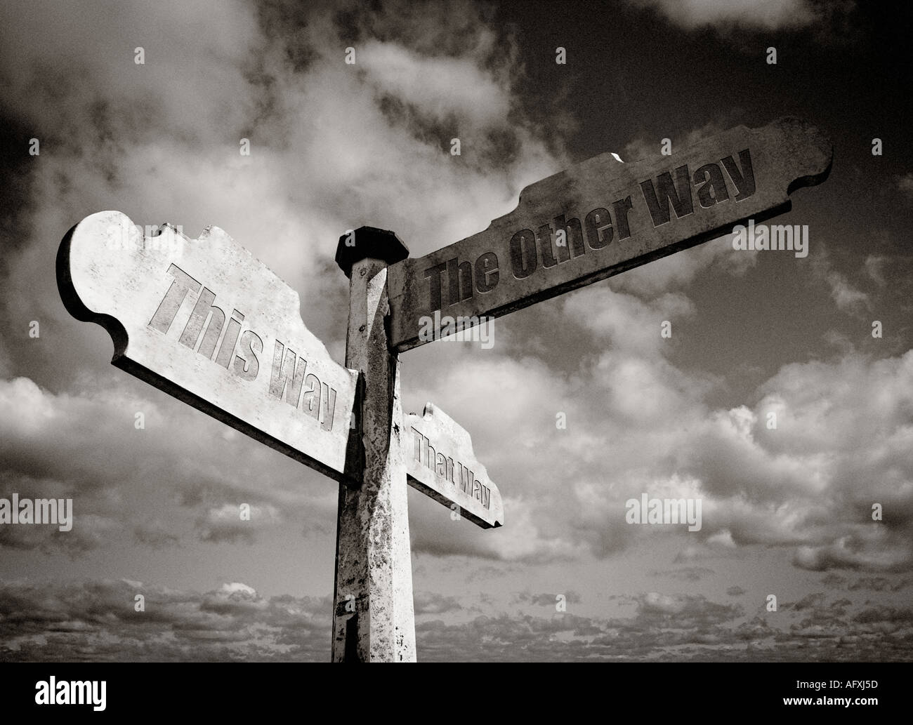 Confusing signpost hi-res stock photography and images - Alamy