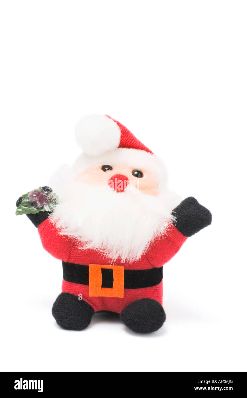 Santa Figure on White Background Stock Photo - Alamy