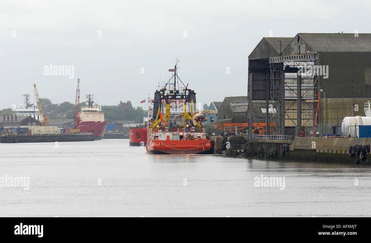 South Quay Great Yarmouth docks Norfolk UK Stock Photo - Alamy