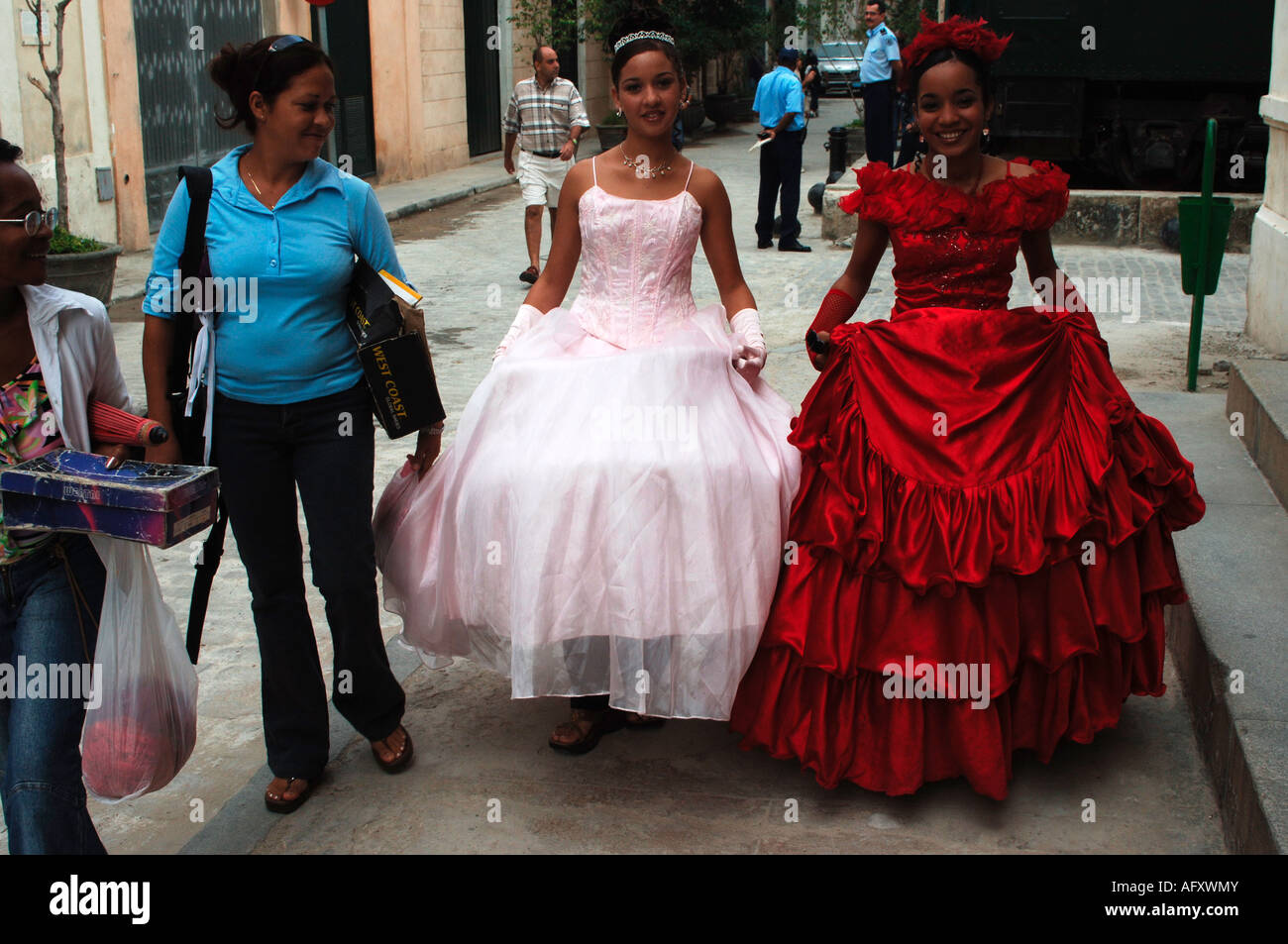 Cuba Havana Habana Vieja quince celebrations girls celebrating their ...