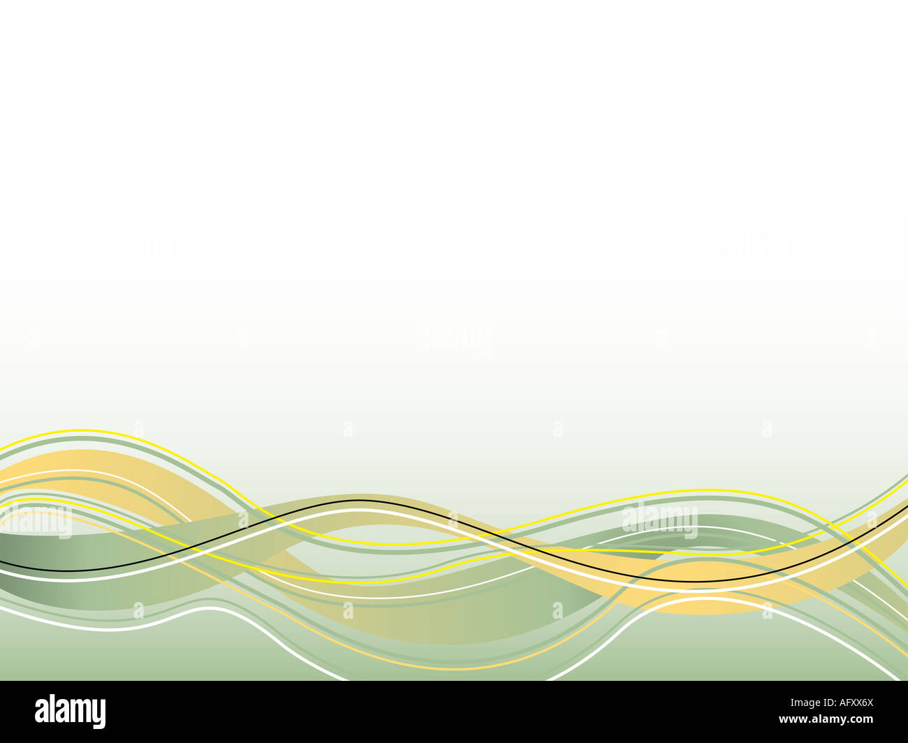 Illustrated abstract background with flowing yellow and green lines ...