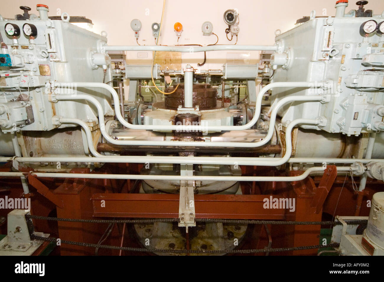 Container ship emergency stearing equipment Stock Photo - Alamy