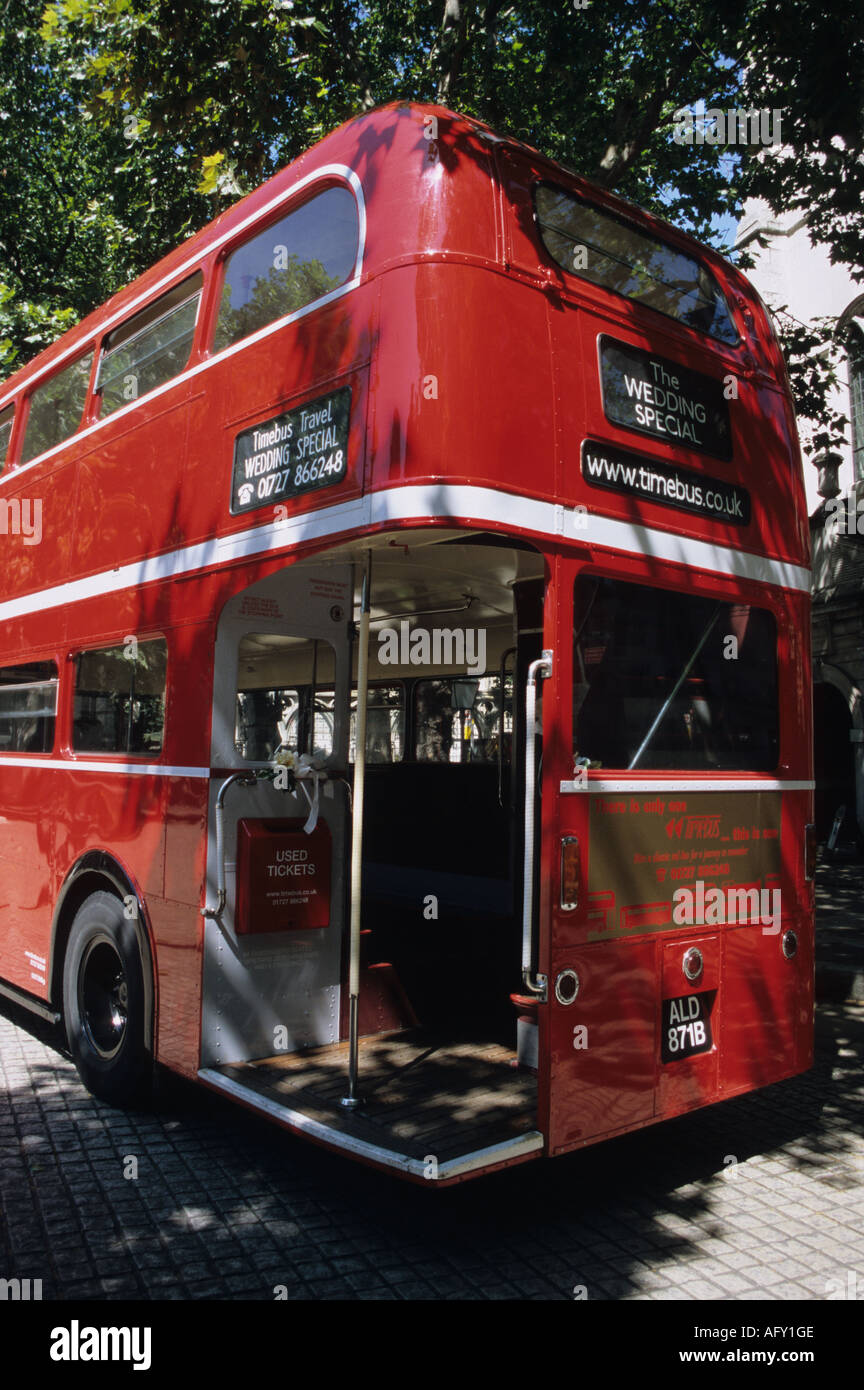 Rear View Of Routemaster Bus Stock Photo - Alamy