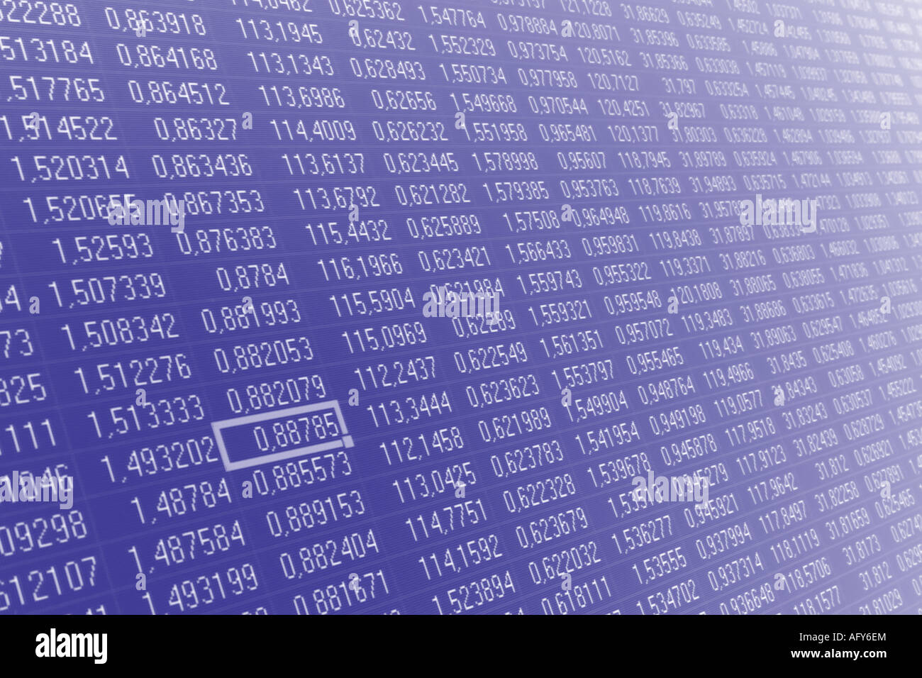 Numbers on the computer monitor painted in blue color Stock Photo - Alamy